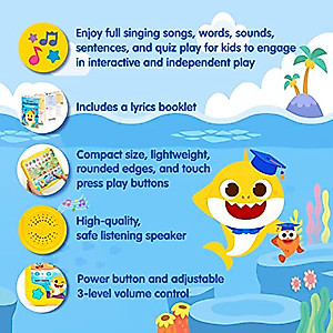 Baby Shark Sing & Learn Pad with Lyrics Booklet, Baby Shark Toys, Interactive Learning Toys for Toddlers, Learning & Education Toys, Baby Shark Gifts for Babies