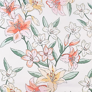 Scientific Sleep Beautiful Lily Flower Bedding Duvet Cover Set with Long Zipper Closure & 8 Corner Tie Brushed 130GSM Microfiber Soft Durable Comforter Quilt Cover Set (Queen, Lily)