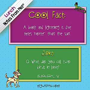 Notes From Me! Lunch Box Notes for Kids - Lunch Cool Facts & Jokes” - 101 tear-off Lunchbox Notes for Kids that Make Lunch Fun & Educational - Back to School Essentials - Holiday Gifts for Kids