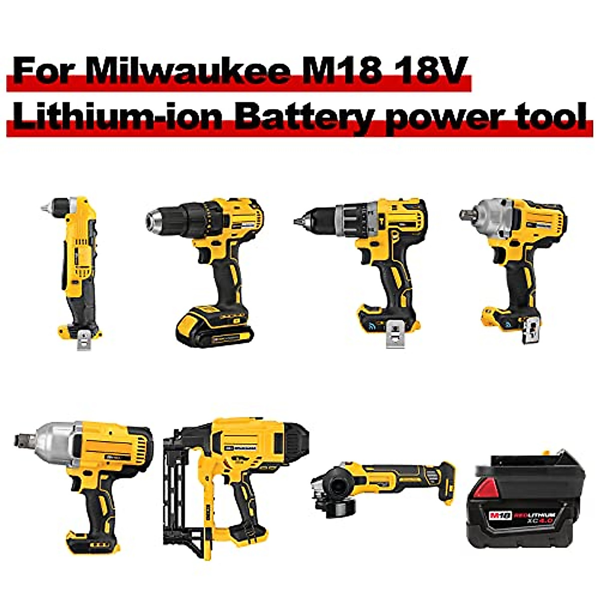 Ecarke Upgraded MIL18DL Battery Adapter for Milwaukee M18 18v Lithium Battery to DeWalt 18/20v Lithium Tool Battery Adapter