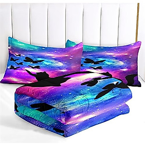 GIVOOKO Kids Comforter Set Twin Butterfly Bedding Sets Cute Cat Bedding Comforter Sets for Girls Teens Adults 2 Pieces(1 Comforter and 1 Pillowcase)