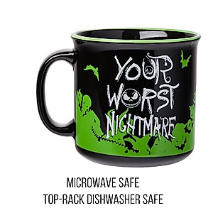Silver Buffalo Nightmare Before Christmas Scary Jack 20oz Ceramic Camper Mug