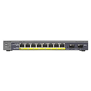 Netgear ProSAFE GS110TPv2 8 Port PoE Smart Switch with 2 Gigabit Fiber SFP (G