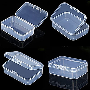 GBSTORE 10 pcs Small Clear Plastic Storage Box Mini Rectangle Bead Organizers Box Case Container for Jewelry Earplugs Crafts Nail Decoration Small Items