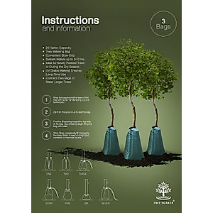 Tree Soaker Tree Watering Bag | 20 Gallon Slow Release Drip Tree Irrigation System | Watering Bag for Trees | 3 Pack