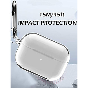 USTIYA Case for AirPods Pro Clear Protective Cover Transparent Key Chain Strap Protection Wireless Charging