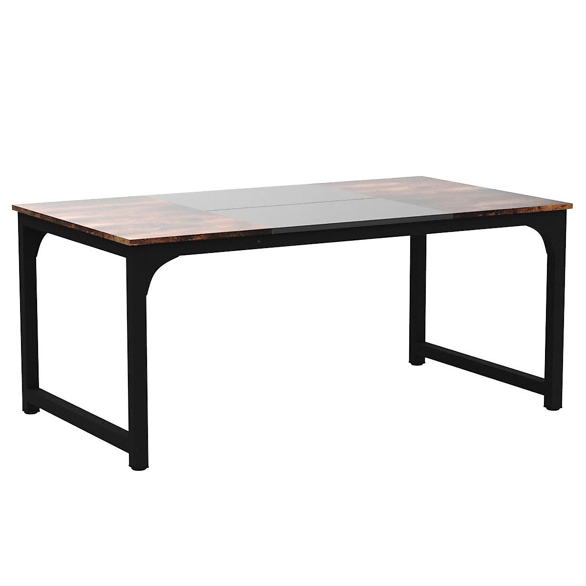 Tribesigns Conference Table, 6FT Meeting Seminar Table Rectangular Meeting Room Table, 70.8L x 31.5W x 29.5H, Rustic Brown/Black
