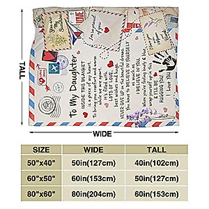 Fleece Blanket to My Daughter from Mom Dad You are My Sunshine Blanket Ultra-Soft Micro Light Weight Warm Bed Throw Blanket (to My Daughter, 80"x60")