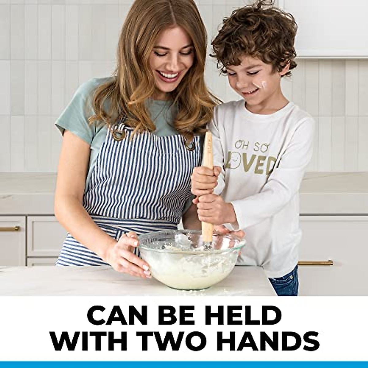 Zulay Kitchen 13 Inch Danish Dough Whisk - Large Wooden Danish Whisk For Dough With Stainless Steel Ring - Traditional Dutch Whisk Baking Tool For Bread, Batter, Cake, Pastry