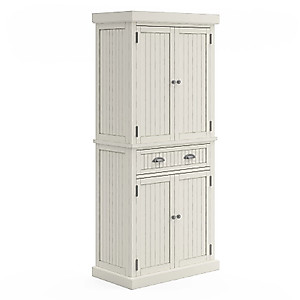 homestyles Nantucket Off-White Kitchen Island and Homestyles Nantucket Pantry, 30", Off White