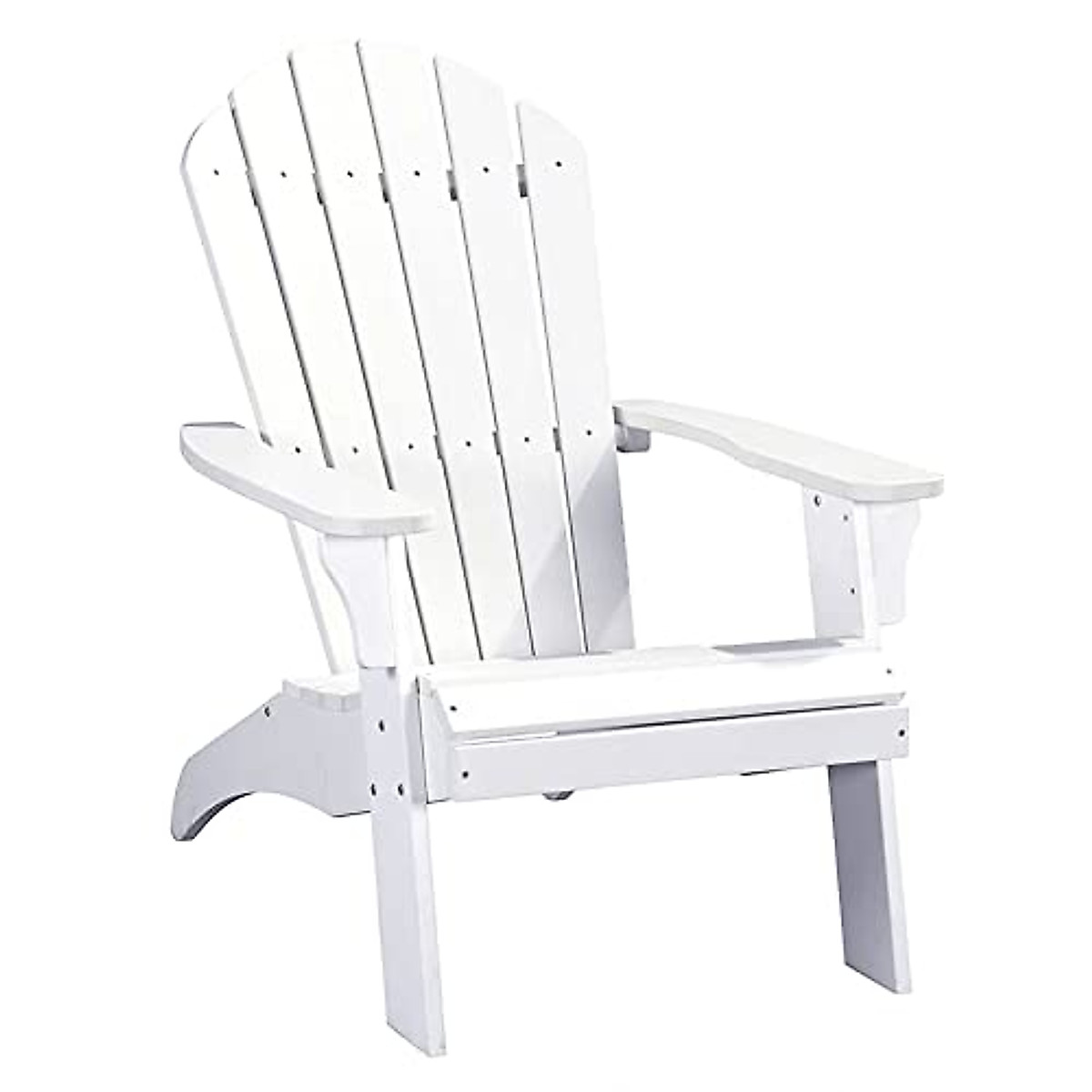 PolyTEAK Extra Large Adirondack Chair, Premium Weather Resistant Poly Lumber, Outdoor Patio Furniture, Up to 350 lbs, Wide Seat Outside Chairs for Porches, Decks, and Pool Side, King Collection, White