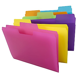 Smead SuperTab File Folder, Oversized 1/3-Cut tab, Letter Size, Poly, 18 per Pack (10515)
