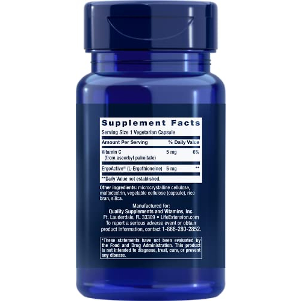 Life Extension Essential Youth L-Ergothioneine – Promotes Longevity & Healthy Aging – Gluten-Free – Non-GMO – Vegetarian – 5 mg – 30 Vegetarian Capsules