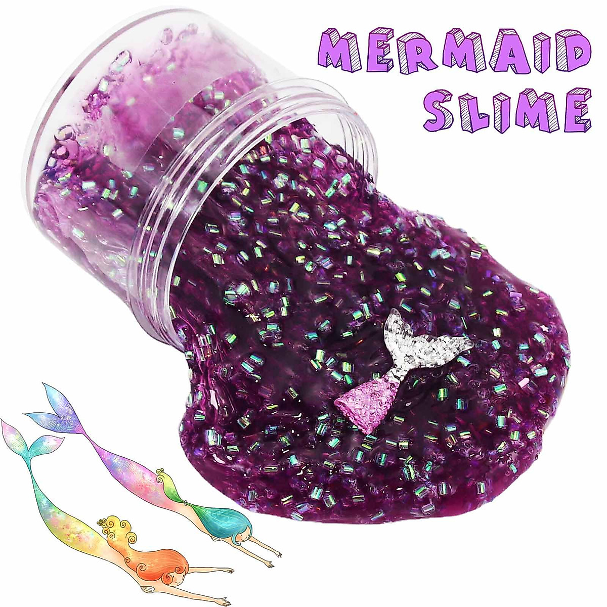 Jelly Crunchy Slime 2 Pack- Soft Clear Slime with Cool Feeling Touch, Good Smell, Amazing Texture, Perfect Stretchy Crystal Slime for Kids Boba Slime Party Favor, Gift Idea for Girls Boys Ages 5-12