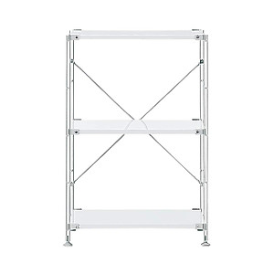 Muji 0299155 Steel Unit Shelf, Steel Shelf Set, Small, Light Gray, Width 22.8 x Depth 16.1 x Height 32.7 inches (58 x 41 x 83 cm)