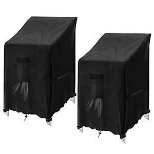 GARPROVM Patio Chair Cover 2 Pack, Outdoor Stack Chairs Covers Waterproof Winterproof Garden Chair Covers,420D Oxford Fabric Furniture Covers for Lounge Chair Armchairs, 33.46" D x 25.2" W x 47.24" H