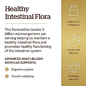 Solgar Advanced Multi-Billion Dophilus, 60 Vegetable Capsules - Supports Healthy Intestinal Flora - 5 Billion Microorganisms Per Serving - Gluten, Dairy, Lactose & Milk Free - Vegetarian - 60 Servings