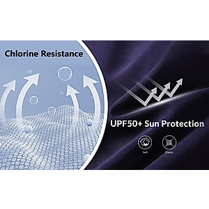 Fiteng Men's Swim Jammers Competitive Athletic Swim Team Suit Training Endurance Racing Quick Dry Swimming Shorts UPF 50 Black