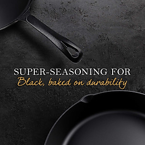Fresh Australian Cast Iron Skillets - 10 Frying Pan, Non-stick Cast Iron Pan, Pre-seasoned Cast Iron Cookware for Camping, Indoor and Outdoor Uses