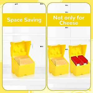 MAQUITA Sliced Cheese Container for Fridge, 2 PCS Cheese Storage Box with Flip Lid Plastic Cheese Keeper Cheese Saver Holder