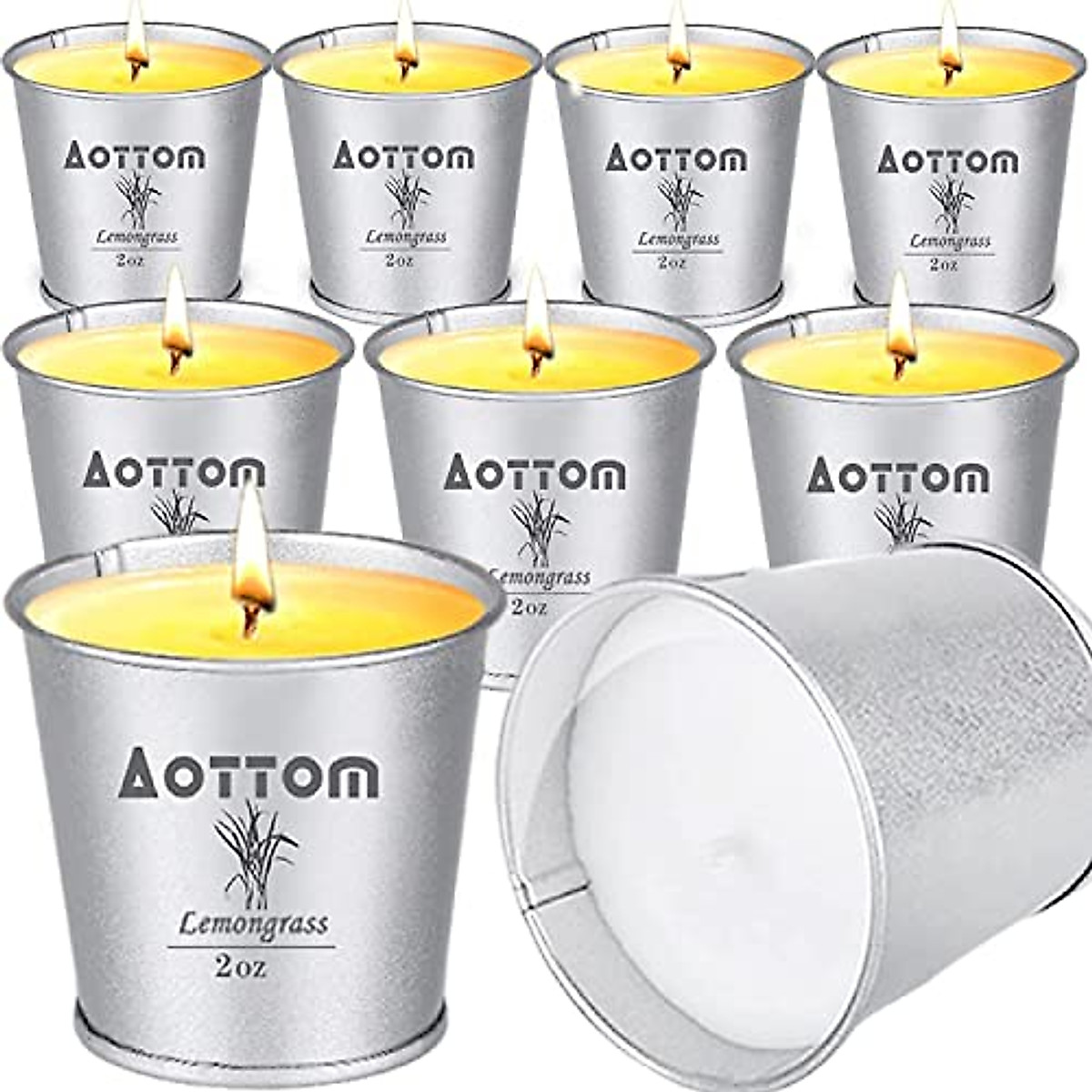 Citronella Candles Outdoor - 2.2oz 9 Pack Scented Candles 135h Burning for Patio Home Balcony Garden - Natural Soy Wax Aromatherapy Citronella Oil Portable Small Bucket Candles Set Summer Gifts