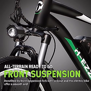 FEOFFY Electric Bike for Adults 350W Electric Bikes 26" Electric Mountain Bike Shimano 21 Speed Gears Electric Bicycle 36V 10.4Ah Removable Battery,Free Lock (350W36V)