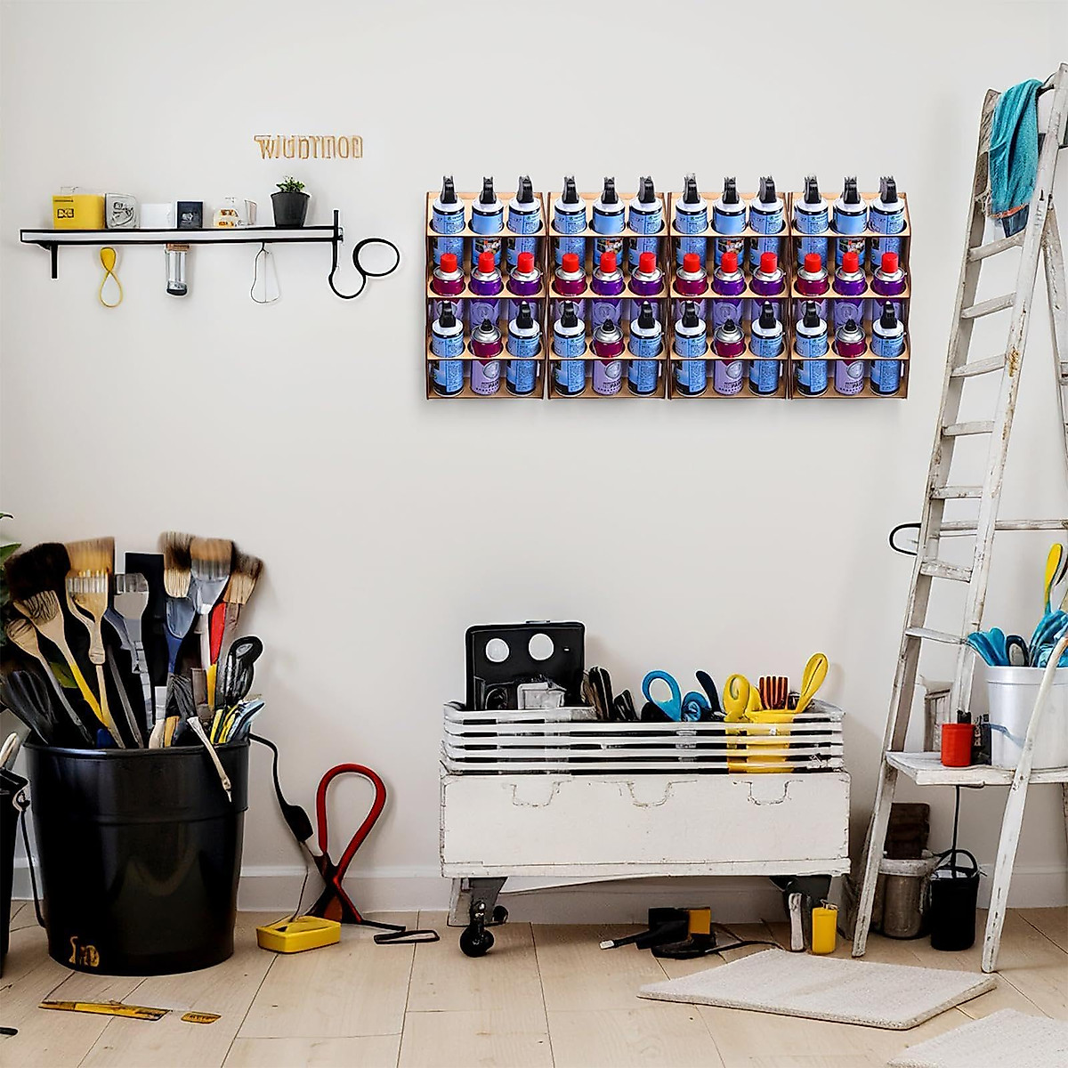 Paint Bottle Organizer Spray - 3-Layer Spray Paint Storage | 9-Can Paint Can Holder Spray | Spray Can Holder | Paint Bottle Organizer Spray Paint Rack | Can Spray Can Rack Paint Can Holder For Worksho
