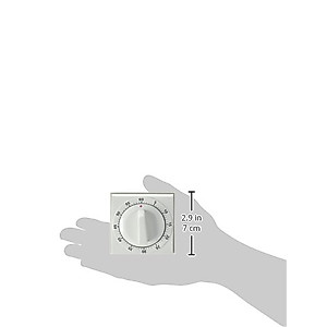 Fox Run Square Timer, 2 x 2.75 x 3 inches, White