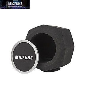 Micfuns Studio Microphone windscreen F3 microphone Wind Shield Pop Filter for 1.77 inch-2.36 inch Vocal Isolation Booth portable Studio Equipment, soundproof cover