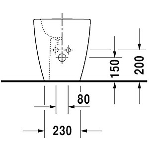 Duravit 2289100000 Duravit 2289100000 ME By Starck Floor Mounted Ceramic Bidet - Less Faucet