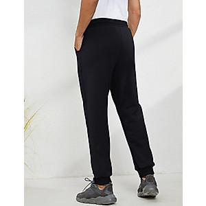 Gihuo Men's Winter Fleece Pants Sherpa Lined Sweatpants Athletic Running Sweatpants Ribbed Leg Comfy Warm Jogger Pants (Black, X-Large)