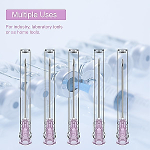 18G 1.5 Inch Luer Lock Needle, Industrial Dispensing Accessories, Individually Wrapped, Pack of 100, Lab Tools, Suitable for Refilling Liquid, Inks