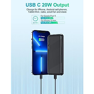 MOSKIZ Portable Charger 2 Pack, 10000mAh Power Bank Fast Charging USB C 20W, Battery Pack for iPhone, Android Cell Phone, Tablet, Lightweight Slim External Charger for Camping, Hiking, Travel