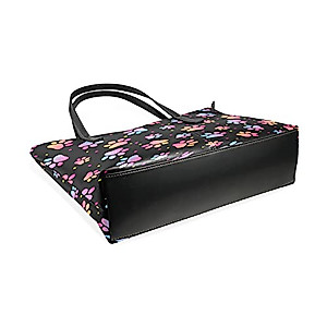 senya Animal Paw on Black Background Handbags Shoulder Bags Leather Crossbody Handbag for Women Tote Satchel