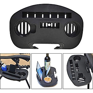 MAIUS Zero Gravity Chair Tray, Multifunctional Cup Holder for Zero Gravity Chair Large Utility Clip On Side Recliner Table for Carrying Phone/iPad/Water Cups/Books, Black