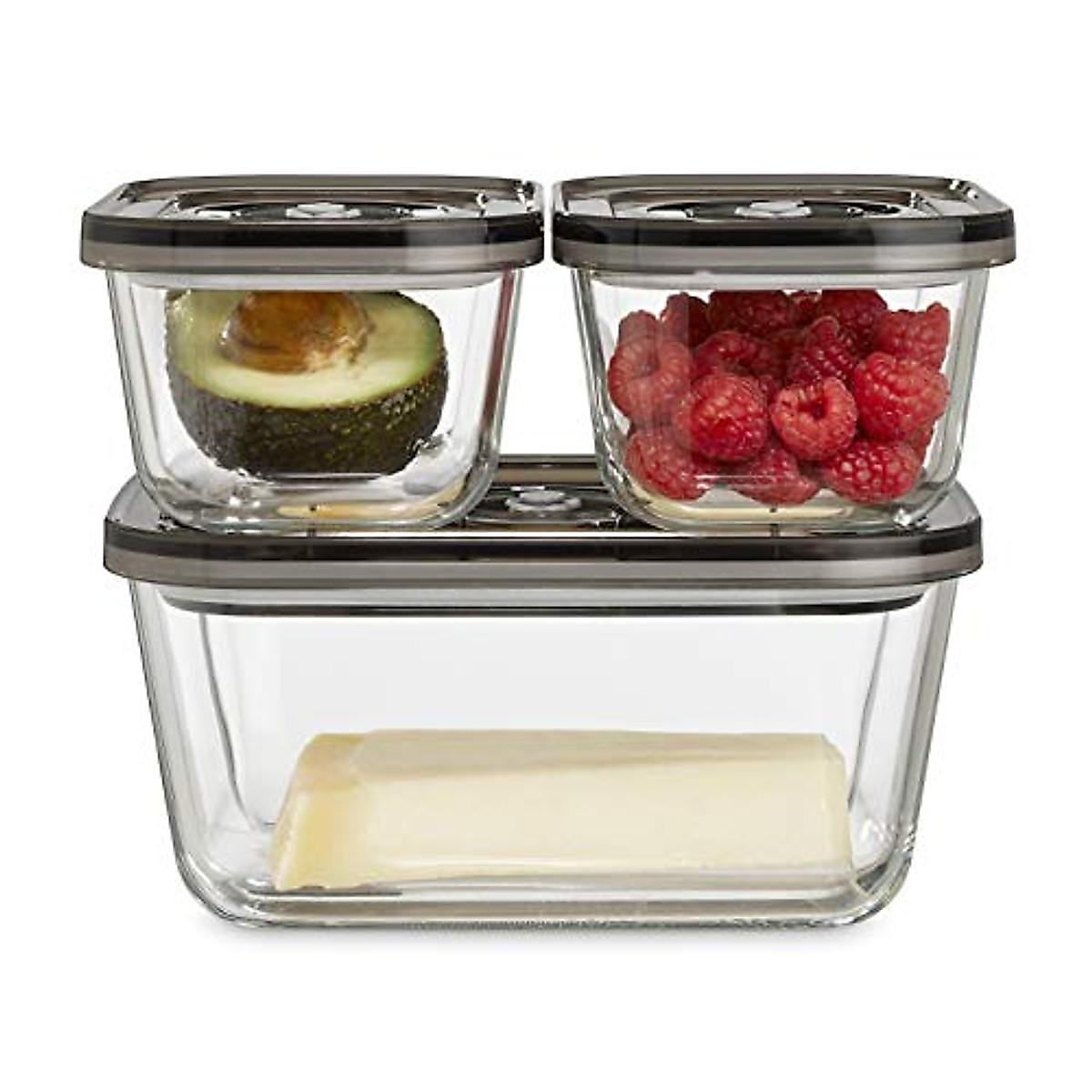 Caso Design VG 3000 3-Piece Food Vacuum Canister Set with Food Management App, small