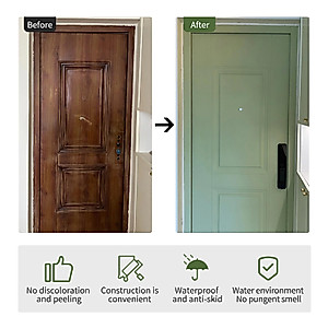 styleonme Waterbased Wood Paint Sage Green, Repair Kit Paint Household Self Brushing Paint, Furniture Renovation, Wood Door Paint Color Change, Furniture Paint (1kg/35oz, 50-80sq.ft, with tools)