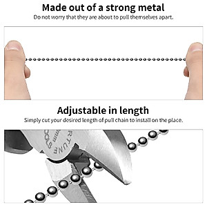 Pull Chain Extension for Ceiling Fans and Light Fixture, 59-inch Long with 6 Matching Connectors (Silver)