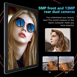 DAUZ Tablet PC, IPS 4G LTE 8GB RAM 128GB ROM 10 Inch Tablet 8800mAh 5G WiFi for Office (Grey)