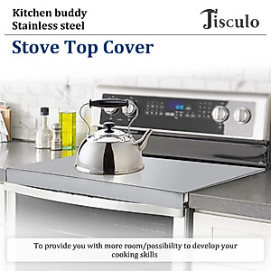 𝑱𝒊𝒔𝒄𝒖𝒍𝒐 Stainless Steel Gas Stove Top Cover(30x22x2.75 Inch), Stove Covers for Gas Stove Top, Stainless Steel Stove Cooktop Noodle Board, Gas Stove Kitchen Organizer, Expanding Kitchen Space