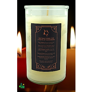 3 Days of Darkness Vigil Candle with preparation instructions | 72-hour candle | Pure 100% Beeswax candle | Votive Candle in Glass for Safety | Catholic Spirituality Candle | Made in the USA