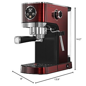 DRAGONBALL Espresso Machine, 20 Bar Coffee Machine with Milk Frother, Professional Espresso Maker with 40oz Removable Water Tank, Espresso Machines for Home, RED