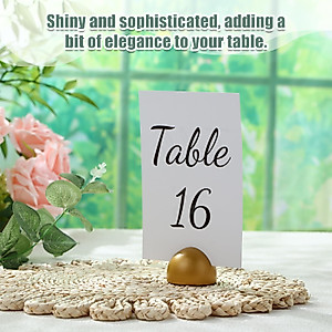 Queekay 30 Pieces Wedding Table Number 1-30 with Stands 4 x 6 Inch Table Number Signs with Round Card Holder Wedding Seating Chart for Wedding Reception Centerpieces Decorations Event Party (Gold)