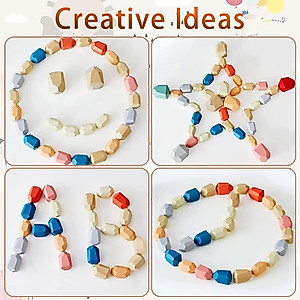 Aosmeol Balancing Stones,Wooden Rocks Stacking Stones,Colorful Stacking Rocks for Kids,Educational Balancing Rock Preschool Learning Puzzle Toy Gift for Children Boys Girls(36PCS)