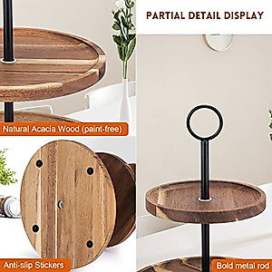 3 Tier Cupcake Stand, Wood Tiered Serving Tray Cupcake Tower, Serving Stand Display Dessert Cookie Candy Buffet Holder for Home Tea Party, Wedding, Farmhouse Decor, Tea Party Decor, Kitchen Decor