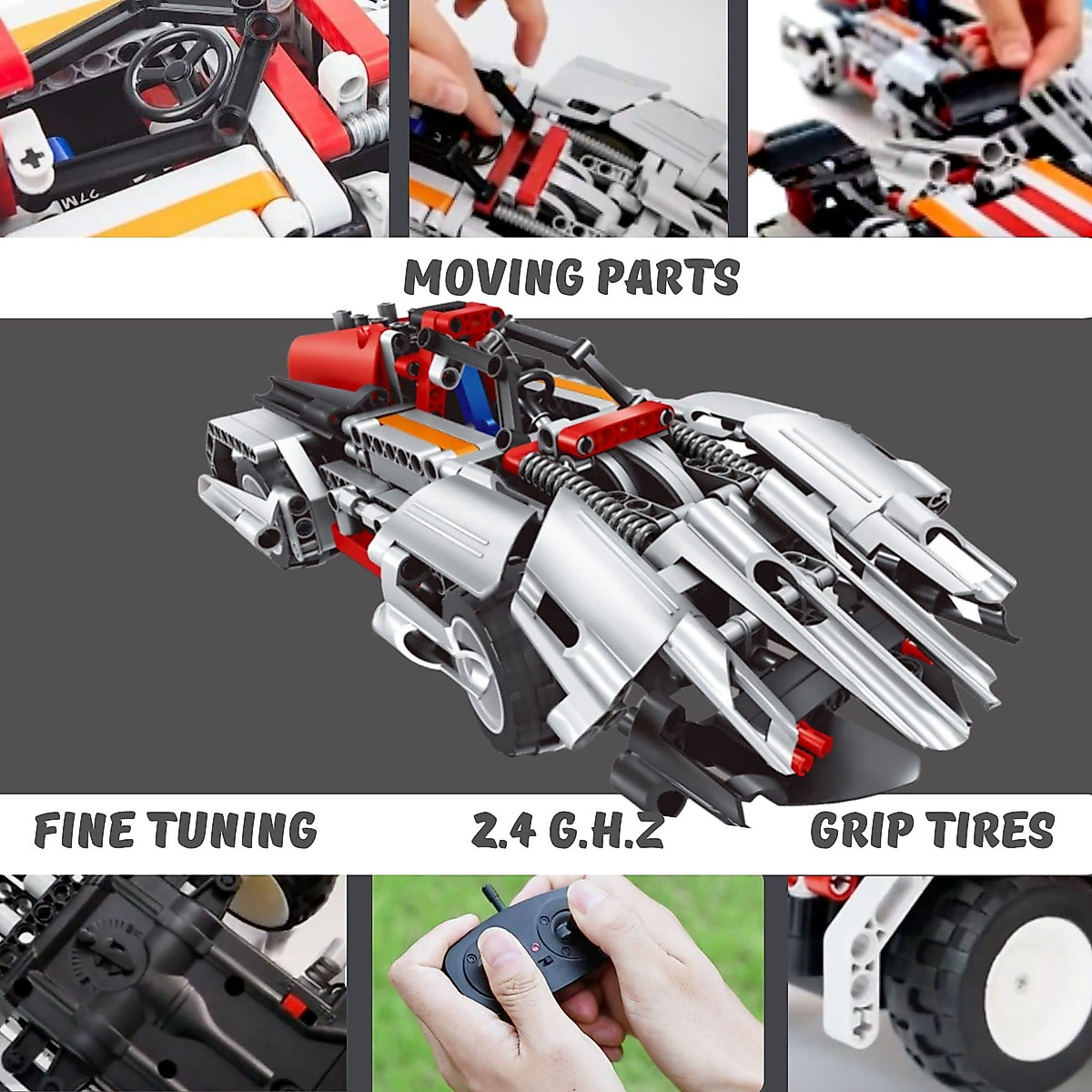 STEM Remote Control Car Building Toy Set for Kids 2 in 1 Snap Together Model Cars Kit to Build with 326 Pieces Cool Engineering Project Best Birthday Gifts for Boys Age 7-12 + Years Old