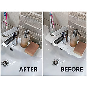 2 Pcs White Silicone Faucet Handle Drip Catcher Tray - Drip Catcher for Sink Faucet – Kitchen Faucet Drip Mat - Sink Faucet Splash Guard - Faucet Pad - Counter Faucet Mat - Silicone Sink Protector.