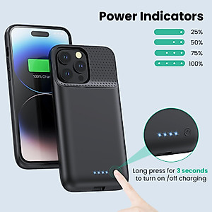 Battery Case for iPhone 14Plus/14Pro Max/13Pro Max, Powerful 8600mAh Portable Protective Charging Case,Rechargeable Extended Battery Charger Case for iPhone 13Pro Max, 14Pro Max and 14Plus (6.7 Inch)