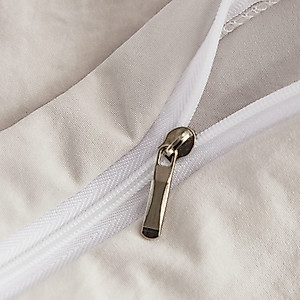 Beige Farmhouse Bedding Set Pleated Ruffle Duvet Cover Set Beige Gray Lace Ruched Ruffled French Country Style Rustic Textured Duvet Cover King with 2 Pillowcases