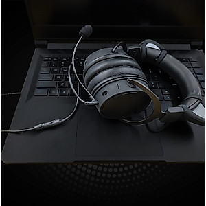 RUKUHOT Boom Mic Cable for Gaming Headsets,Microphone Audio Cable Mute Volume Control for Playstation PS4 or Xbox One Controller, PC,3.5mm Jack Gaming Headphone Mic-Black